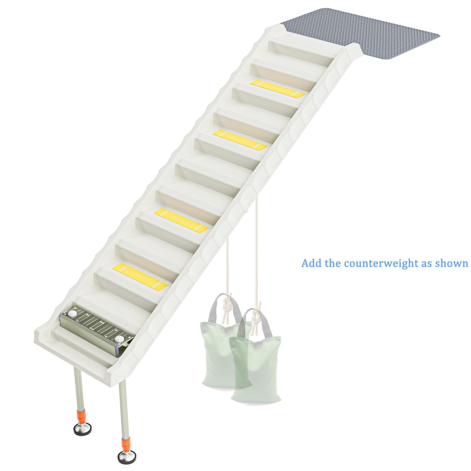 Foldable Dog Pool Ramp with 33" Legs for Free Height Adjustment,Safe ...