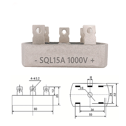 Bridge Rectifier Three/3 Phase Diode SQL10A/15A/20A/25A/30A/50A Amp ...