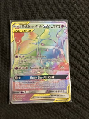 Pokémon TCG Muk & Alolan Muk Tag Team GX Unbroken Bonds 220/214 Holo ...
