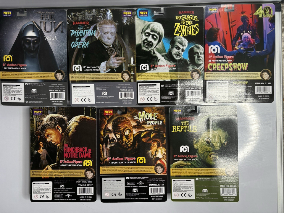 MEGO Horror 7x Figures Nun, Reptile, Zombie, Mole, Phantom, Hunchback ...
