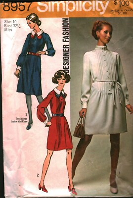 8957 Vintage Simplicity Sewing Pattern Misses Dress Designer Fashion ...