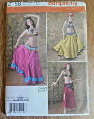 NEW Simplicity Costume Pattern 2158 Misses sz 6-12 Belly Dancer*Bra ...