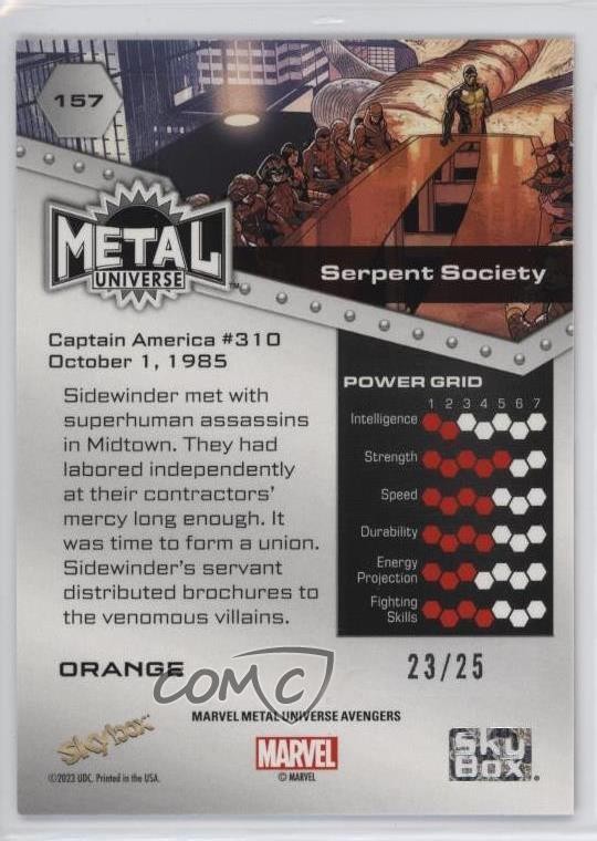 2024 Skybox Marvel Metal Universe Avengers Orange 23/25 Serpent Society ...
