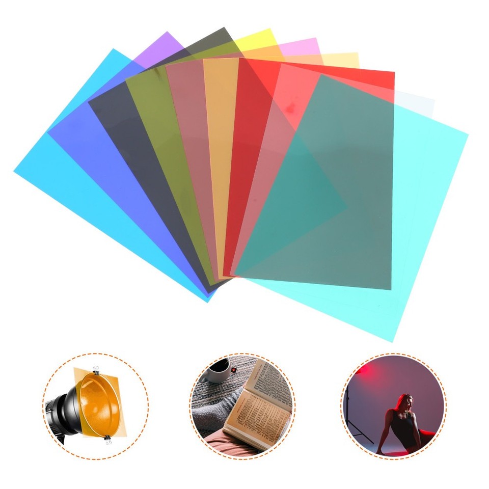 4 PCS Coloured Cellophane Sheets Color Gels for Lights Colored Lighting ...