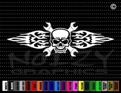 24" Skull #24 Mechanic 4x4 Wrench Muscle Car Decal Window Vinyl Sticker ...