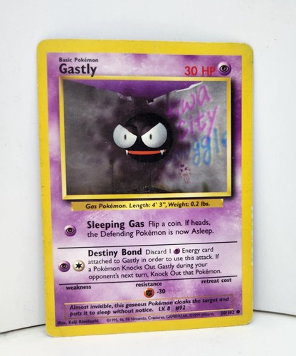 GASTLY - 50/102 - Base Set - 4th Print - 1999-2000 - Pokemon Card - LP ...