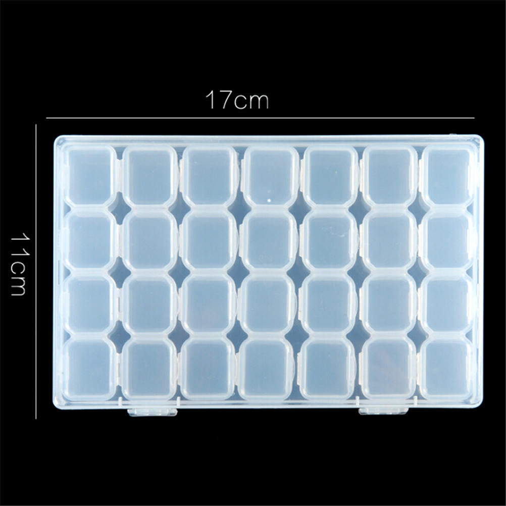 28 Slots Nail Art Storage Box Plastic Transparent Display Case ...