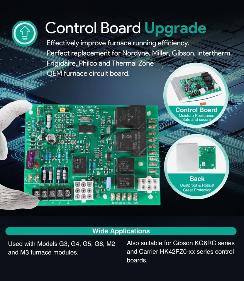903106 G6 Furnace Control Board ICM2805A for Nordyne Miller Intertherm ...
