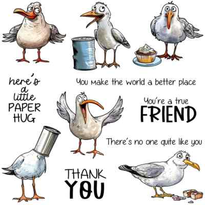 Silly Seagull Here's a Paper Hug True Friend Metal Cutting Dies Clear ...