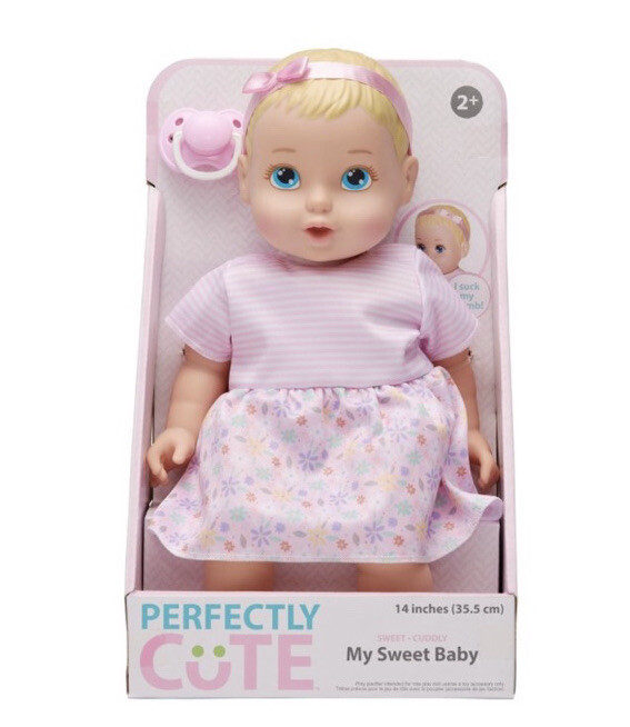 Perfectly Cute My Sweet Baby Blonde Blue Eyes Baby Doll 14"H NWT