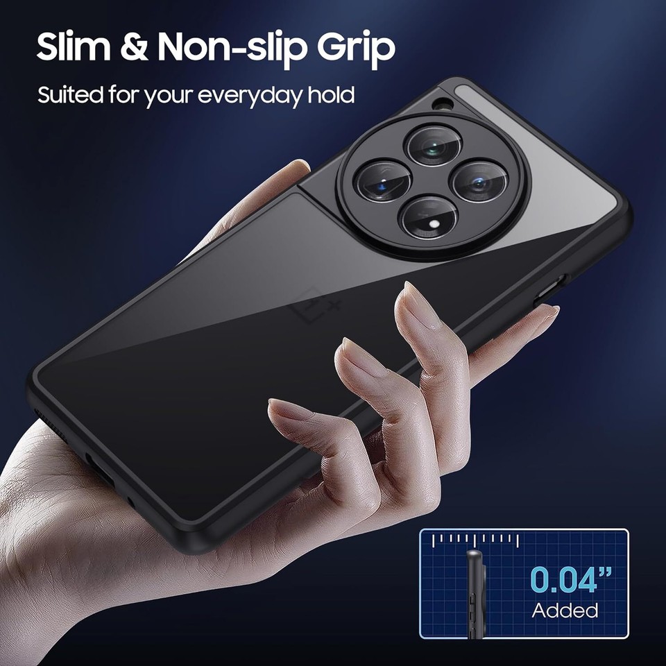For OnePlus 12/12R 13/13R Translucent Matte Shockproof Bumper Case with ...