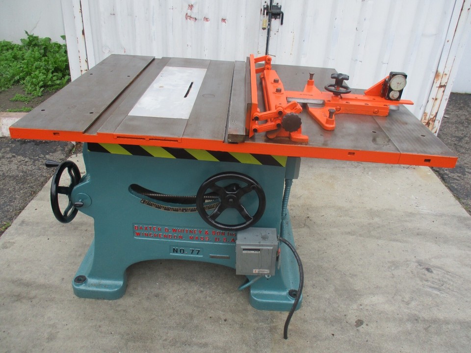 VINTAGE BAXTER & WHITNEY 12 INCH CAST IRON TABLE SAW MODEL 77. RARE ...