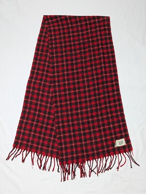 GAP Red Tartan Plaid Wool Scarf | eBay