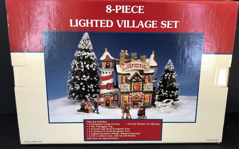 Lemax 2001 NIB Christmas Candy Factory 8-Piece Lighted Set | eBay