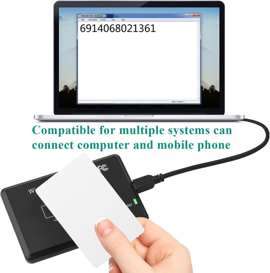 Countertop EM4100 Tap Contactless Card Reader 125khz USB ID Card Reader ...