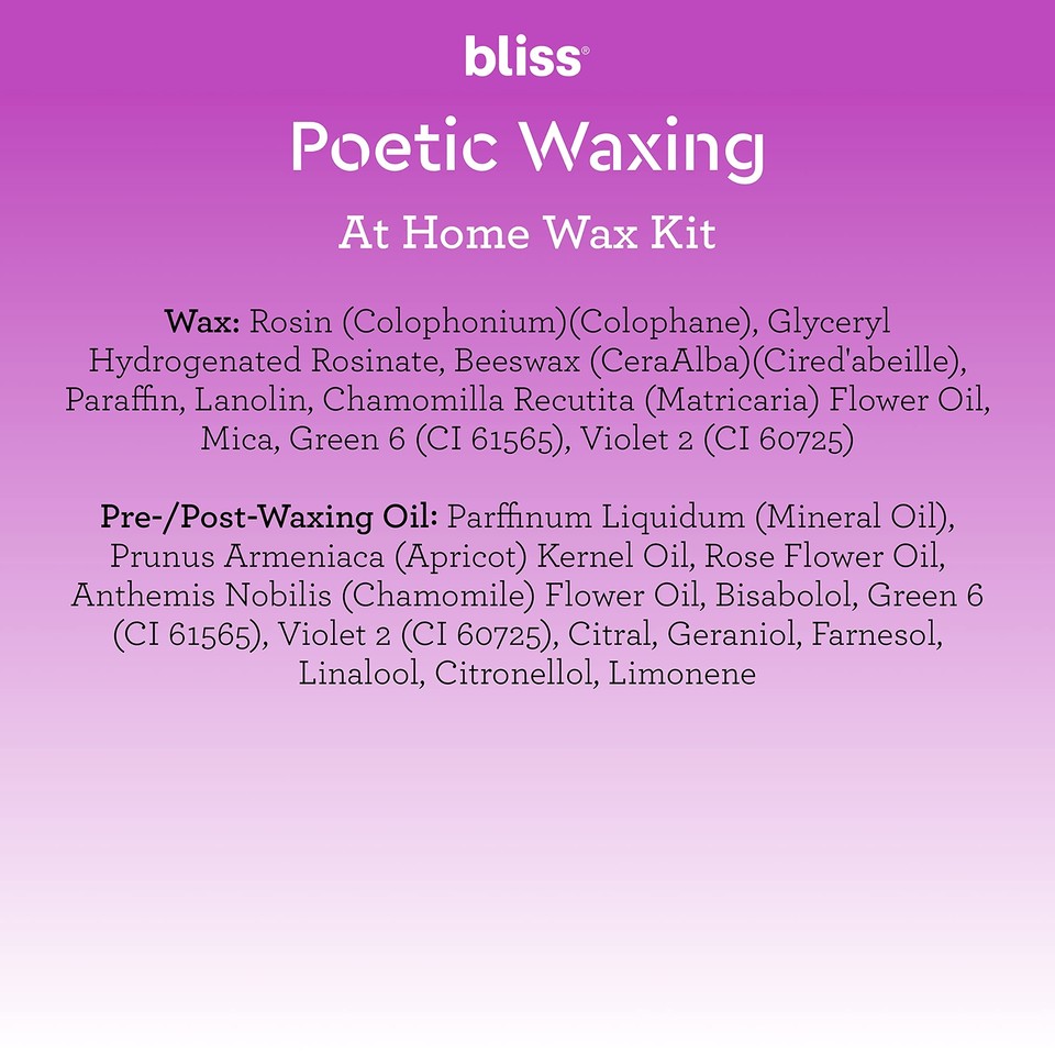 Bliss Poetic Waxing At Home Wax Kit - 5.3 Fl Oz - Microwavable Stripless Wax ... 651043100402| eBay