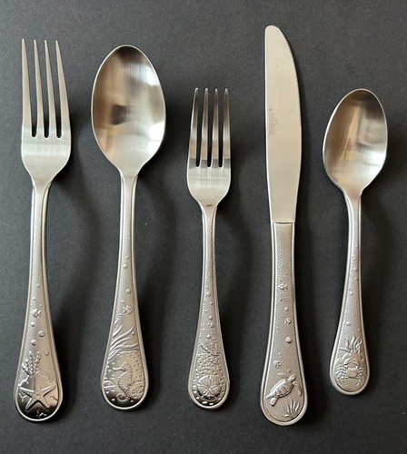 Cambridge Marine Sea Life Silverware 5 Pc Turtle Seahorse Beach New ...