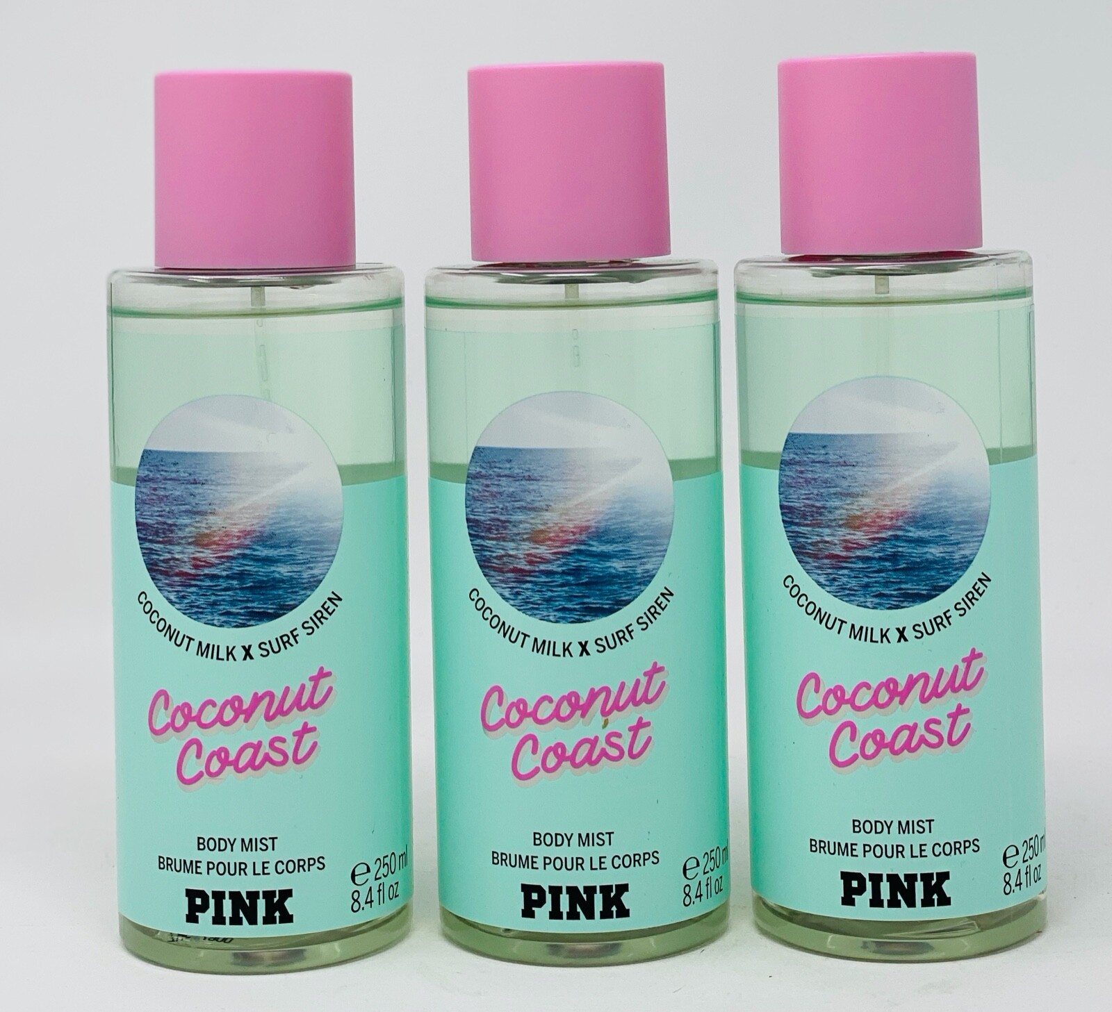 3 VICTORIA'S SECRET PINK COCONUT COAST FRAGRANCE MIST BODY SPRAY ...