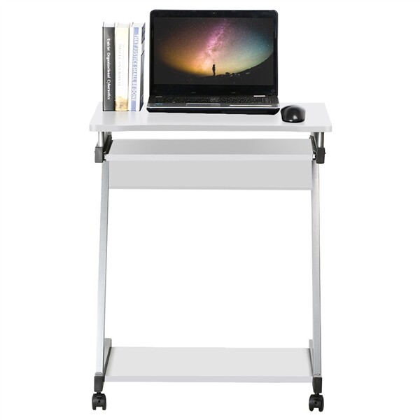 Wooden Corner Computer Desk Small Writing PC Table Keyboard Storage ...