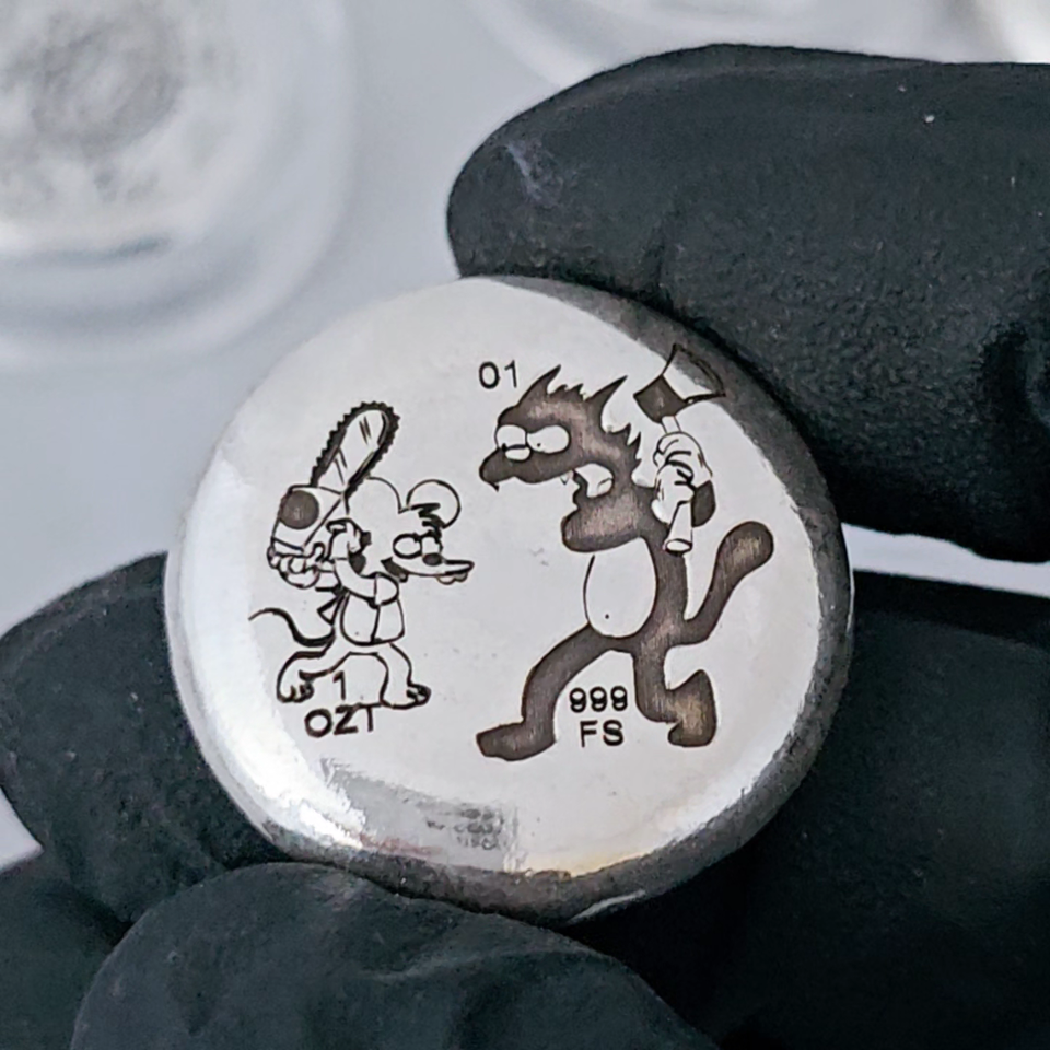 Cat N Mouse - 1 Troy Ounce - .999 Fine Silver - 1 Oz 999 FS - Hand ...