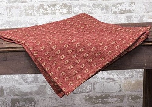 New Primitive Packsville RED TABLE SQUARE Woven Coverlet Tablecloth ...