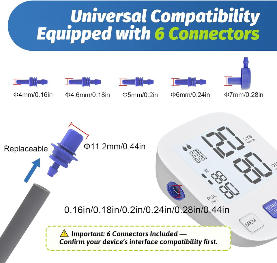 Extra Large Blood Pressure Cuff with 6 Connectors, Replacement XL Cuff ...