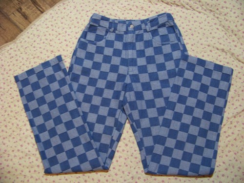 Women's Shein Blue Check Denim Pants Jeans - Size 2 | eBay