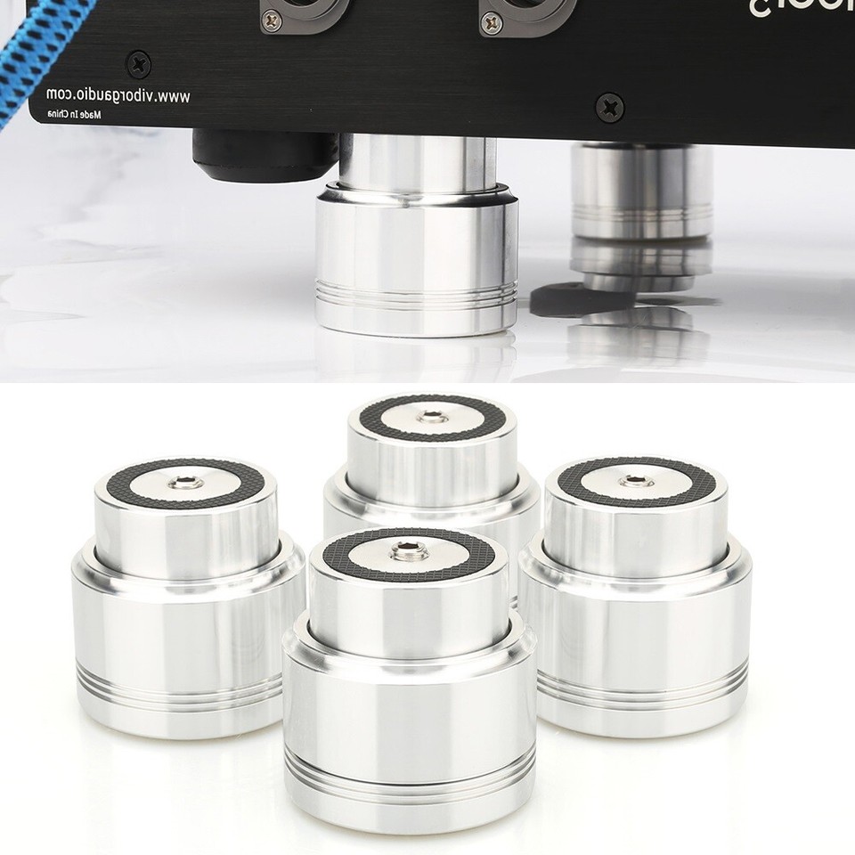 4pcs Aluminum HIFI Audio Speaker Isolation Feet Turntable Pads Stand ...