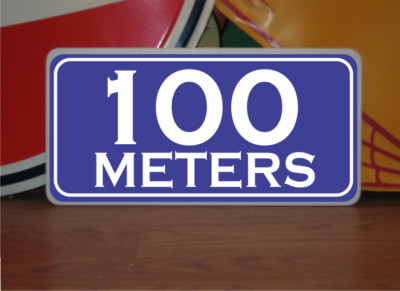 100 Meters Marker Metal Sign 4 Golf Club Yardage or Course Gun Shooting ...