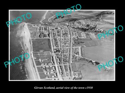 OLD 6 X 4 HISTORIC PHOTO OF GIRVAN SCOTLAND AERIAL VIEW OF THE TOWN ...