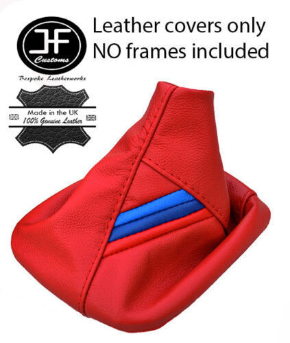 RED LEATHER TRI STRIPES MANUAL SHIFT BOOT FOR BMW 3 SERIES E36 E46 1991 ...