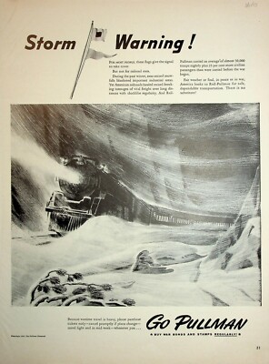 Original Pullman Railroad AD: Go Pullman on Storm Warning ! | eBay