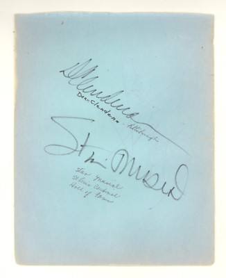 STAN MUSIAL DONN CLENDENON GEORGE JONES AUTOGRAPHED SIGNED ALBUM PAGE ...