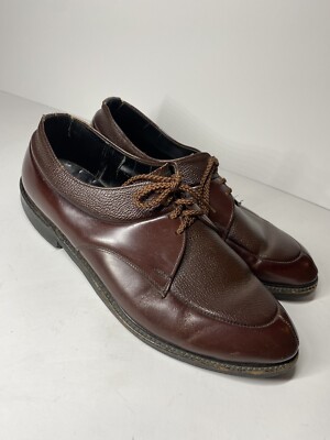 Vintage Flagg Bros Dress Shoes Pebbled Leather Split-toe Derby Shoes ...