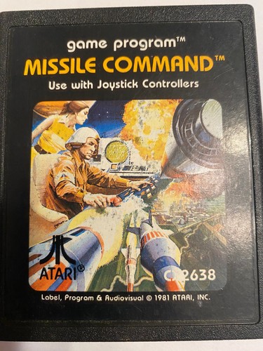 Atari 2600 1981 Vintage Missile Command Game Cartridge Tested Works ...