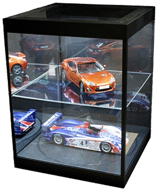 Car Display Case Acrylic LED Light 1/18 Model Diecast Rotary Table ...