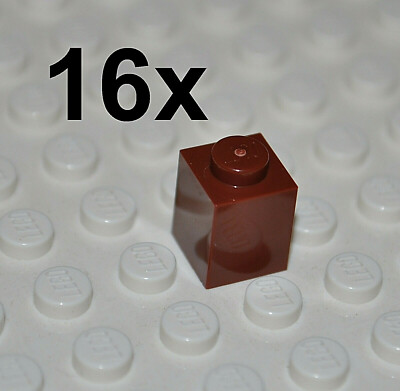 LEGO PARTS - 16X REDDISH BROWN BRICKS 1X1 STUDS/BUILDING BLOCKS 3005 | eBay