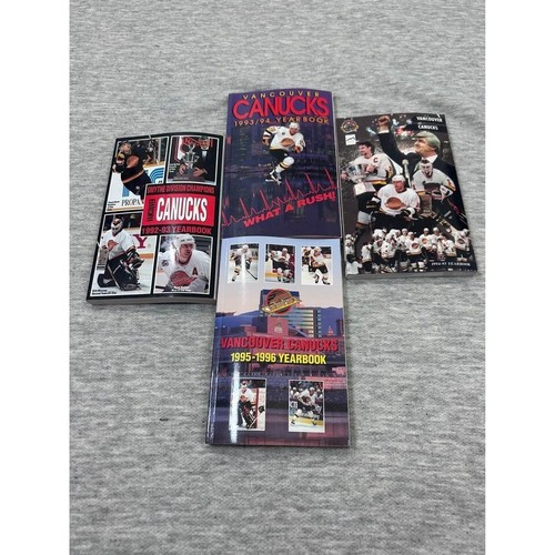 Vancouver Canucks Media Guides vintage 1990a Trevor Linden Kirk Mclean ...