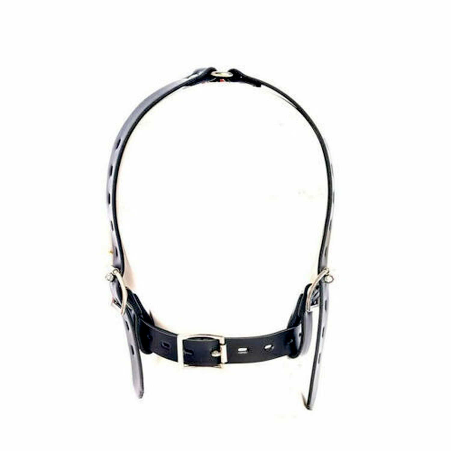 PU Leather Open Mouth Gag with Nose Hook Bondage Head Belt Hand Harness ...
