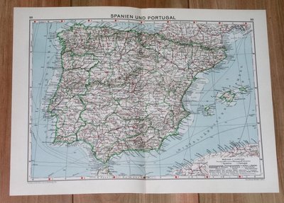1900-Now - Vintage Map Of Spain Map