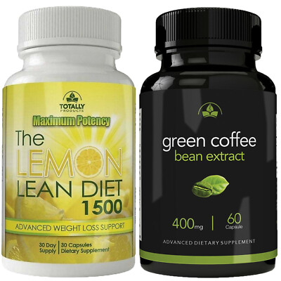 Lemon Lean Green Coffee Bean Weight Loss Caps 100% Fat Burn Combo Free ...