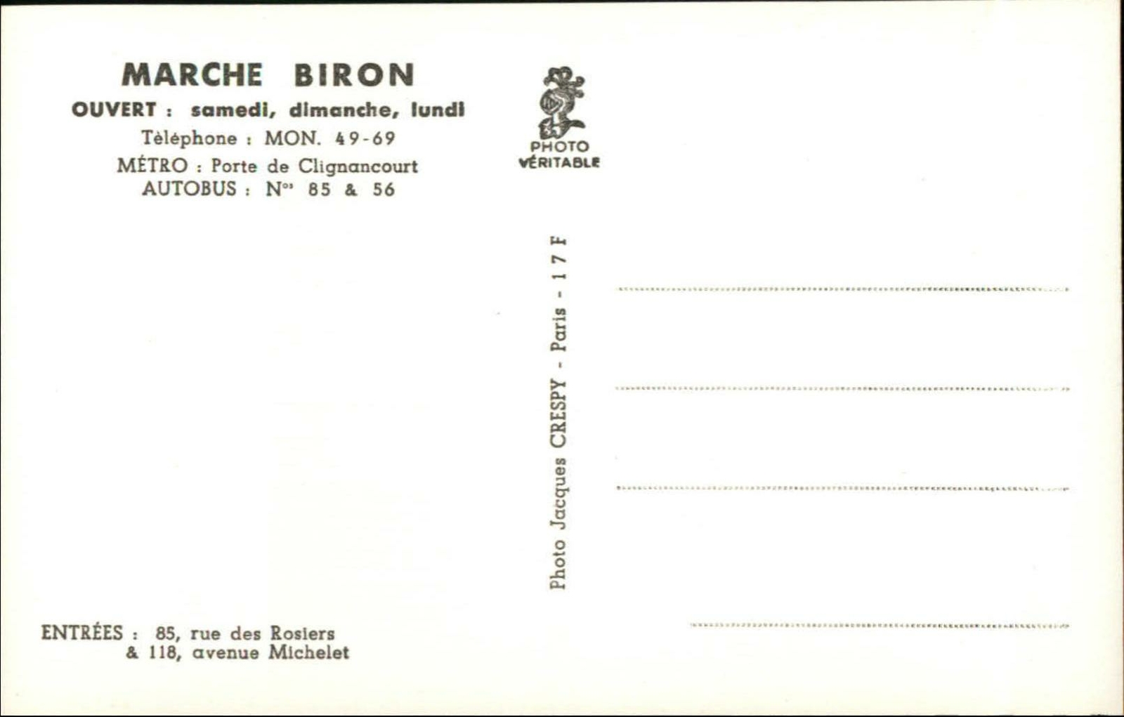 Paris Marche Biron Flea Market Antiques Shopping Real Photo Postcard #1 ...