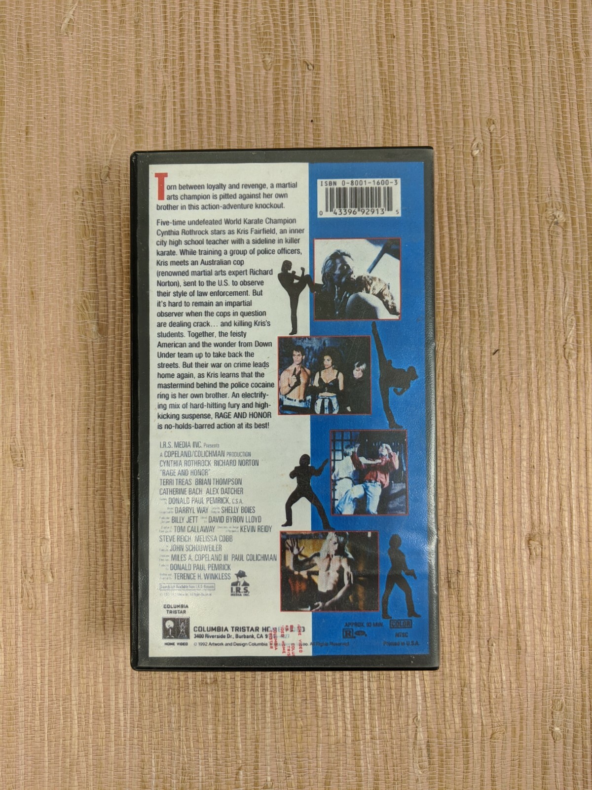 Rage and Honor (VHS, 1993) Cynthia Rothrock, Richard Norton ...