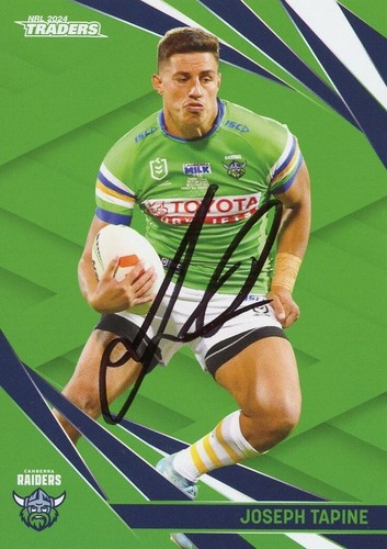 Signed 2024 Canberra Raiders NRL TLA Traders Card - Joseph Tapine | eBay