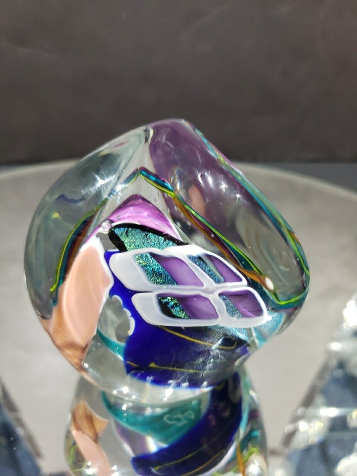 Rare Paperweight 3D dichroic glass Peter Ridabock signed Sea Symphony ...