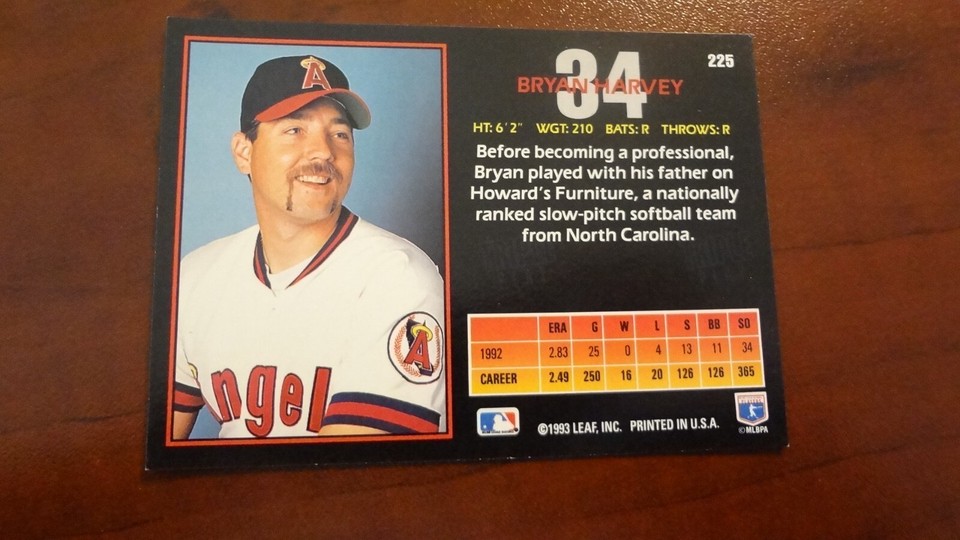 1993 TRIPLE PLAY # 225 BRYAN HARVEY BASEBALL CARD | eBay