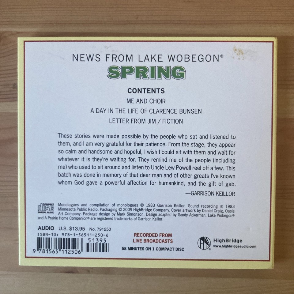 A Prairie Home Companion Spring News From Lake Wobegon CD Garrison ...