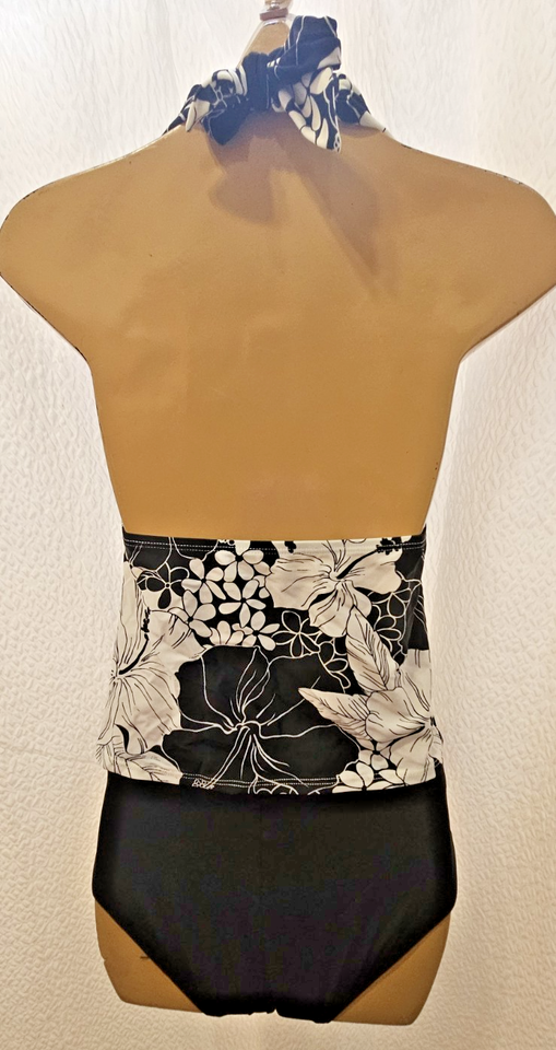 Tommy Bahama Women's Size 8 2 Pc Tankini Swimsuit Black White Floral ...