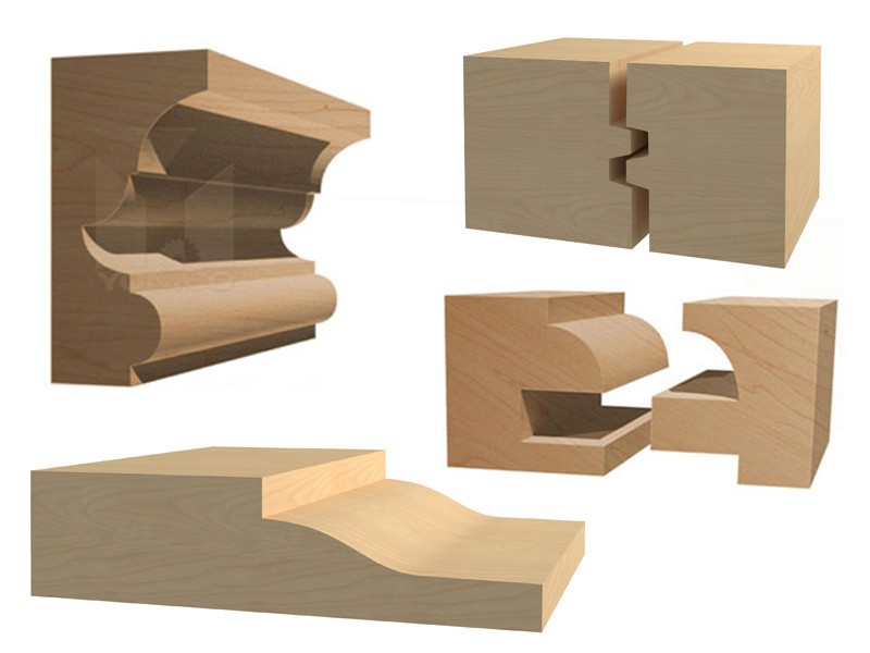 Round Over-Ogee 5 Bit Cabinet Door Router Bit Set - 1/2" Shank - Yonico ...