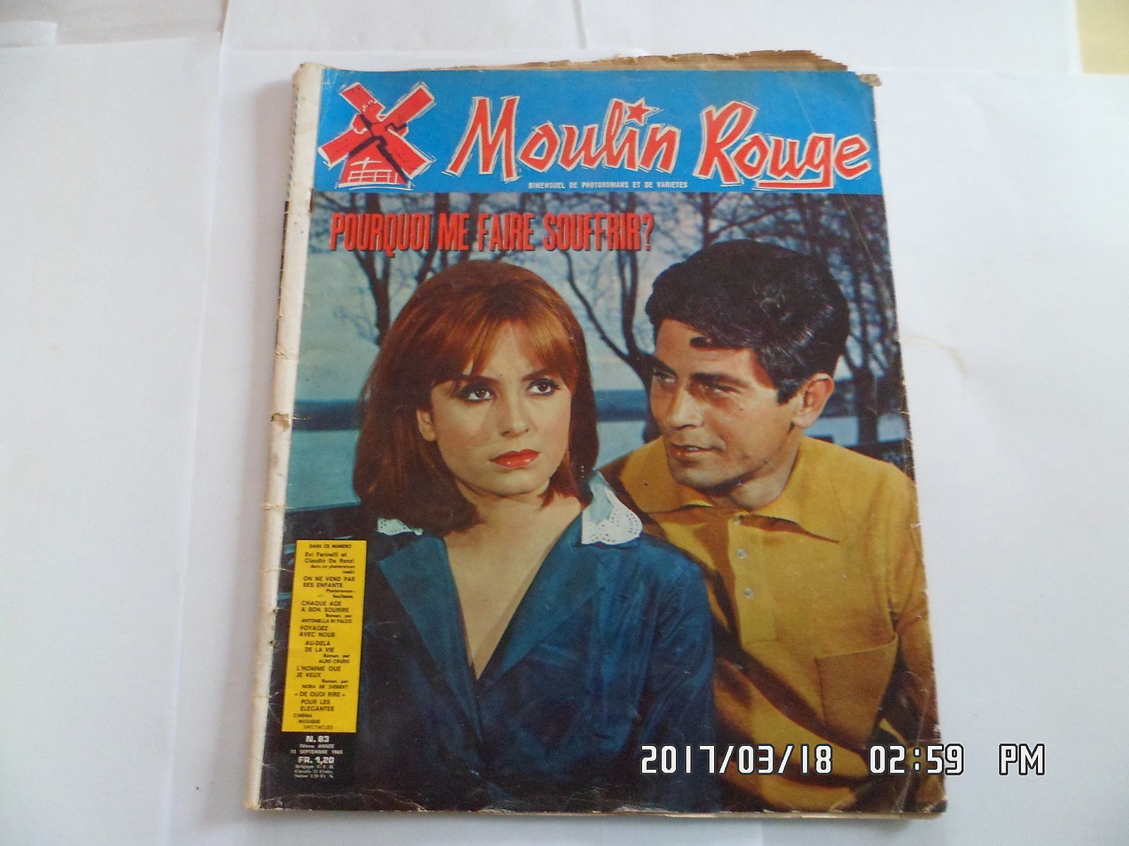 ROMAN PHOTOS MOULIN ROUGE N°83 15/09/1965 EVI FARINELLI CLAUDIO DE ...